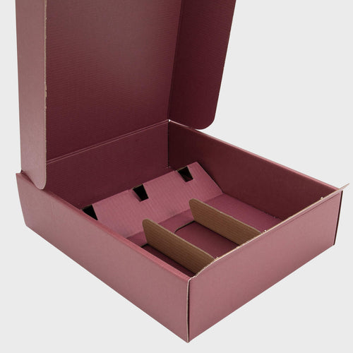 3 Bottle Burgundy Front Opening | Gift Boxes | Drinks Packaging