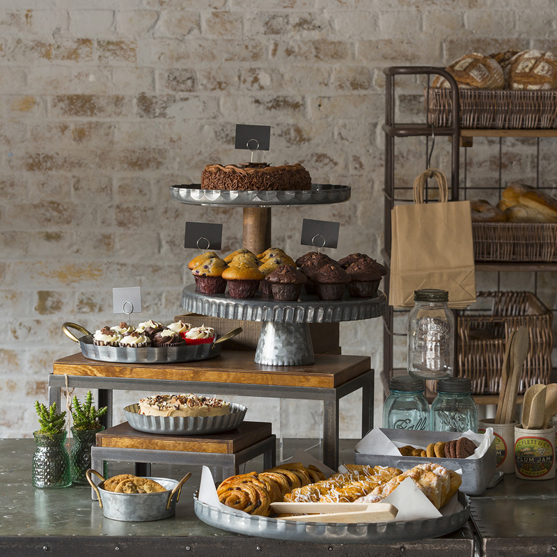 Galvanised Large Metal Cake Stand | Countertop Display